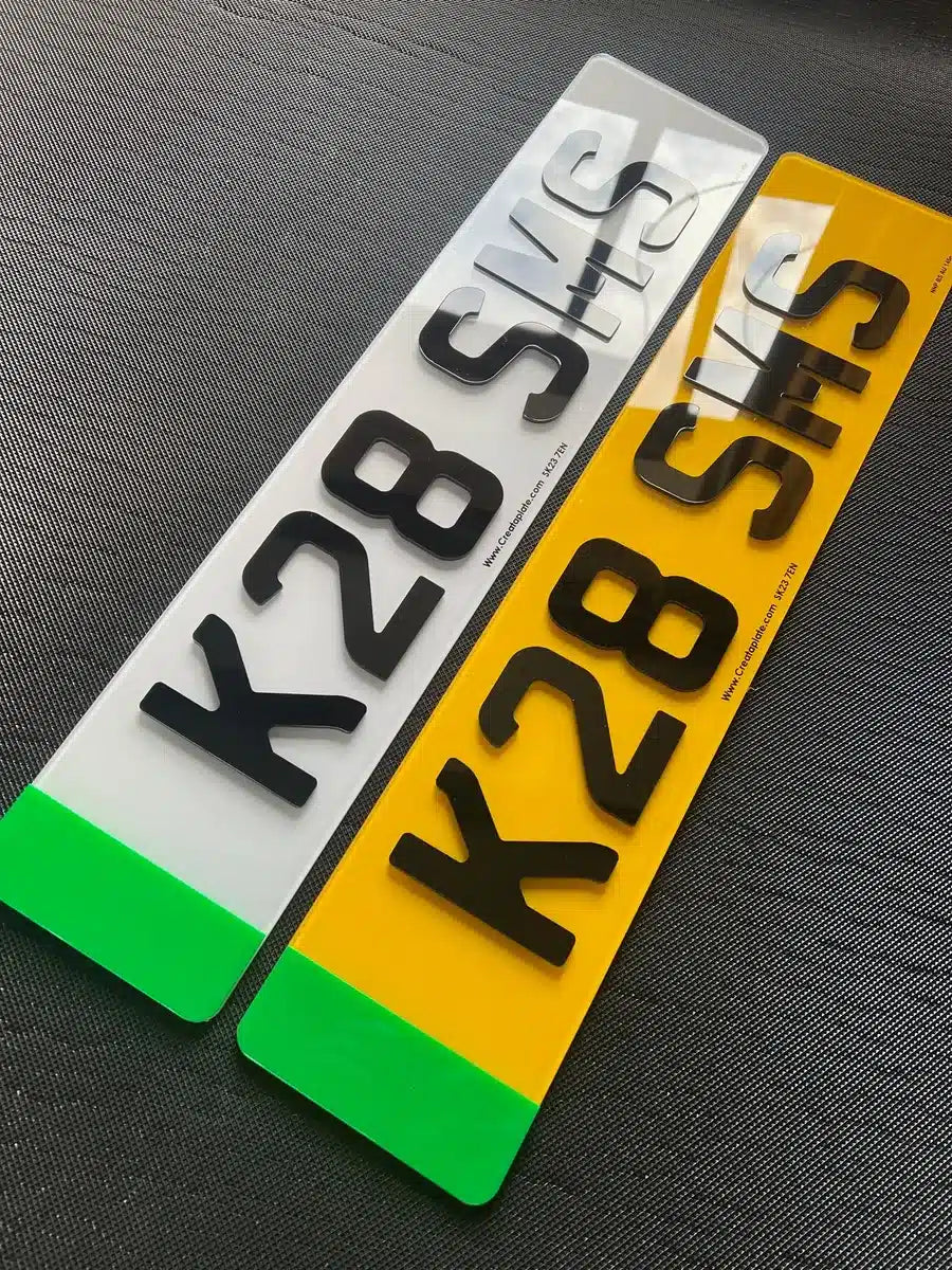 4D EV Acrylic Number Plates (Pair) – Creata Plate