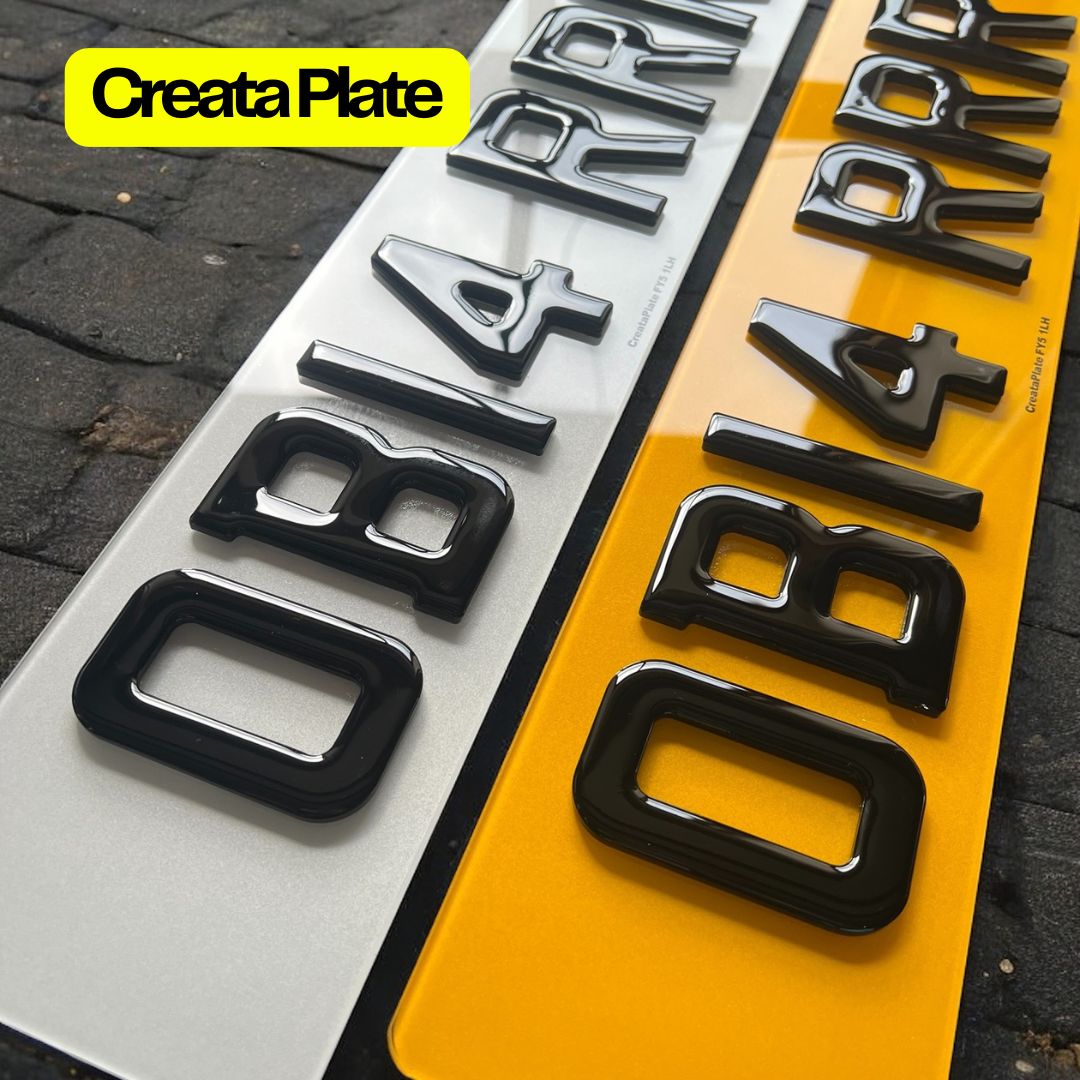 4D Acrylic Gel Premium Number Plates - (pair) - Creata Plate