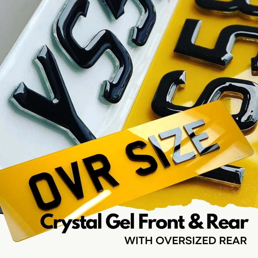Range Rover Oversized Rear 4D Acrylic Crystal Gel Style Plates OVERSIZ ...