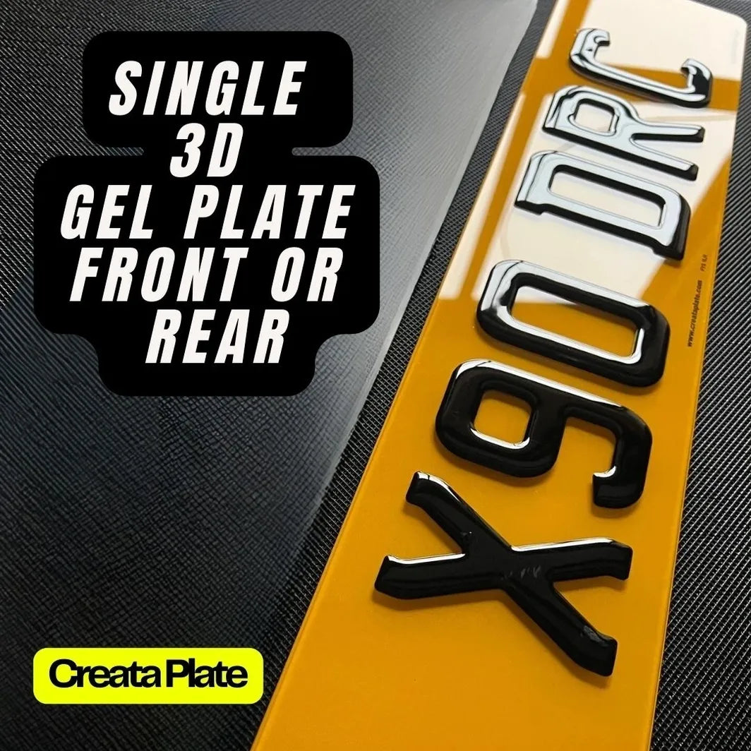 3D Gel Number Plate - Single – Creata Plate